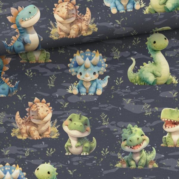 Trikotaaž - dinosaurused tumehall - Kangakaubamaja